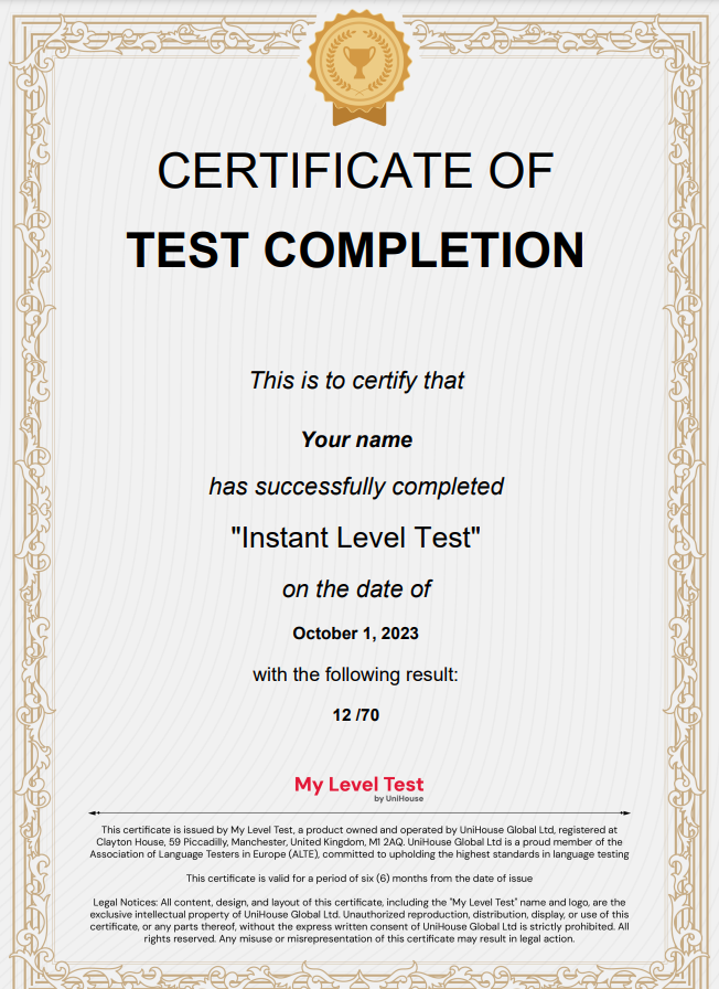 My Level Test | Online English Language Level Test